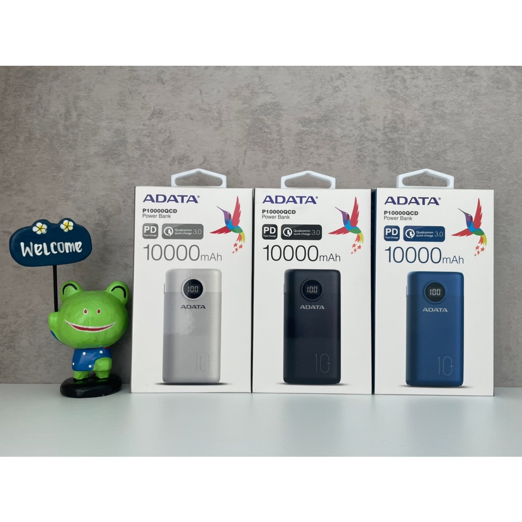 ADATA 威剛 P10000QCD 數位顯示電量10000mAh PD/QC極速快充行動電源 (白色/黑色/藍色) | 蝦皮購物