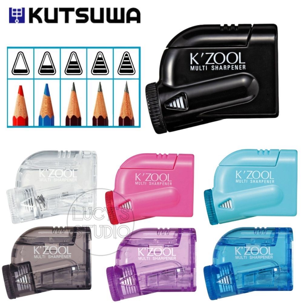 日本KUTSUWA STAD KZOOL 攜帶型五段式削鉛筆機 日本製 削筆器 筆芯長度調整 | 蝦皮購物
