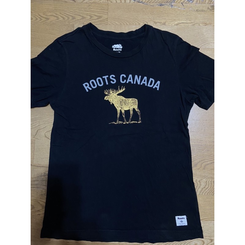 Roots黑色動物T（男XS) | 蝦皮購物