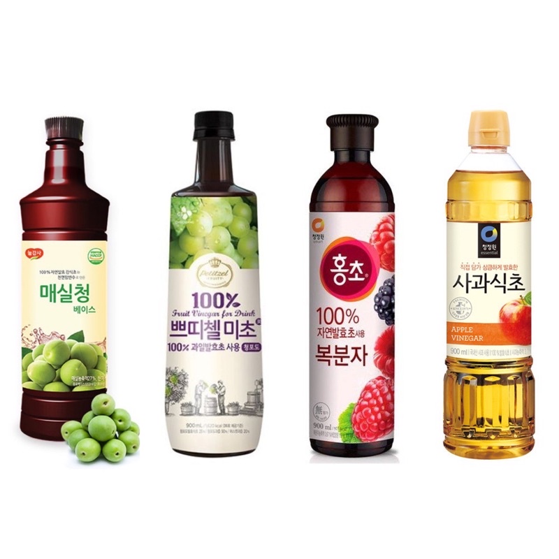【韓品城】現貨 快速出貨 韓國清淨園紅醋 石榴 覆盆子 CJ青葡萄醋 900ml 梅子風味調味液970ml | 蝦皮購物