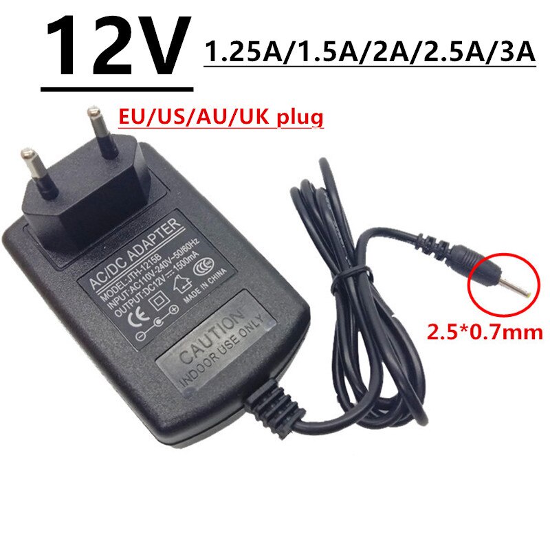 12v 2.5mm*0.7mm 通用交流直流電源適配器電源 12V 12 伏 1.25A 1250mA 1.5A 2A | 蝦皮購物