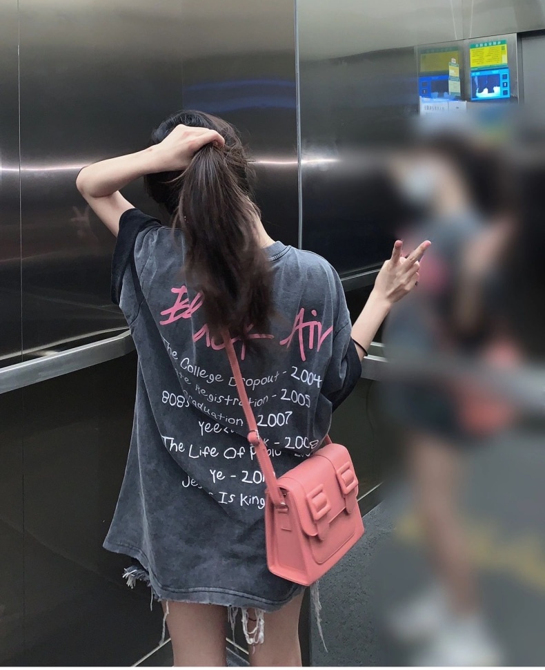 CHAOO 水洗t T恤 短袖 水洗做舊 oversize 下半身失蹤 夏天衣服 美式復古 復古上衣 潮流衣服 黑色上衣 | 蝦皮購物