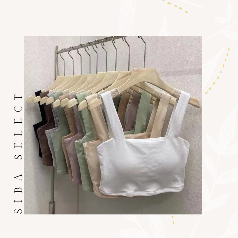 【SiBA Girl】YIFAN-8817 現貨 包色!! 夏日必備小可愛 胸墊可拆 附胸墊 方領背心 粗肩背心 4B | 蝦皮購物