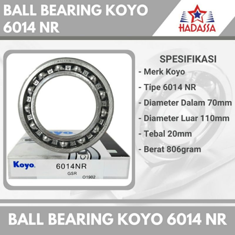 滾珠軸承 Koyo 6014 NR 作為 70mm 原裝 | 蝦皮購物