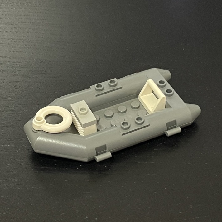 LEGO樂高 正版 積木 絕版 高品質中古零件 30086 灰色警用橡皮艇 救生圈 小船 救生艇 | 蝦皮購物