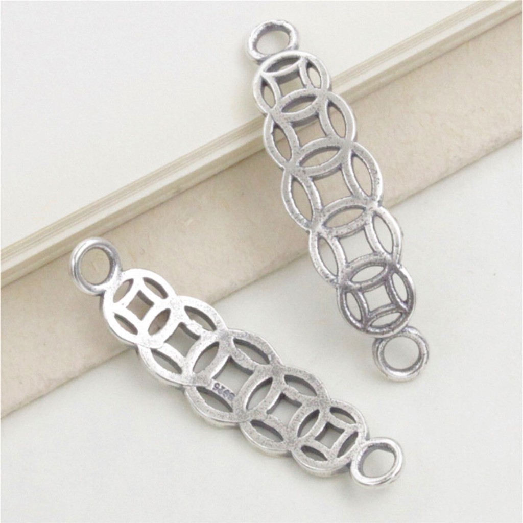 【GD純銀批發】S925純銀 五帝錢手牌（寬10mm長40mm孔3.3mm） | 蝦皮購物