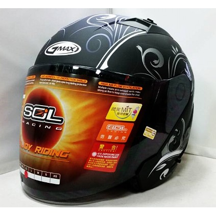 頭等大事 安全帽 SOL Gmax GM OF-77 OF77 彩繪 蝴蝶3代 消光黑紫 雙鏡 3/4罩 送好禮+免運 | 蝦皮購物