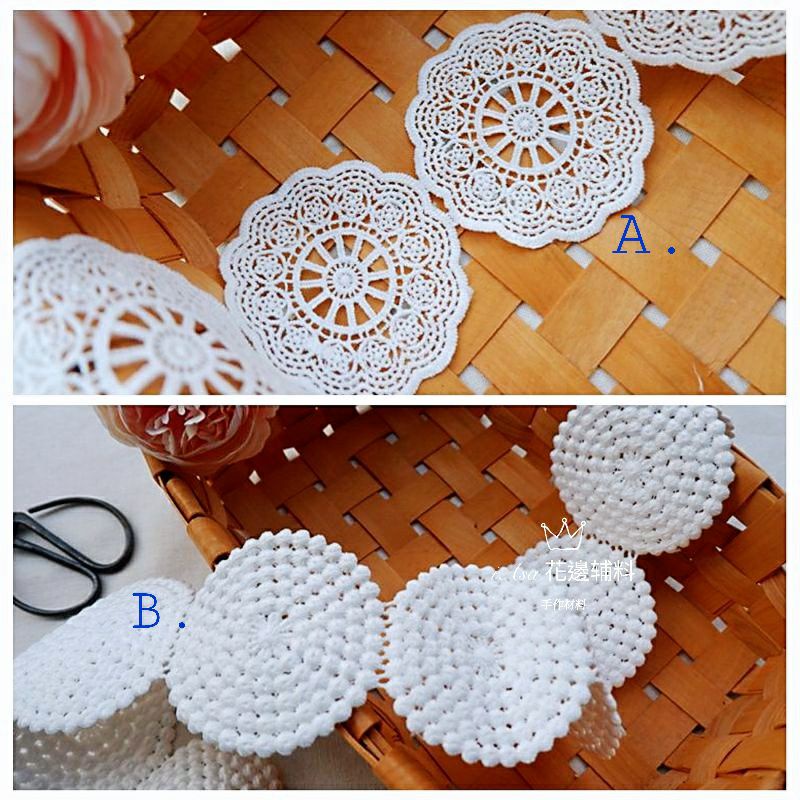 1尺 iAsa愛莎の手作材料 優質復古宮廷圓牛奶絲水溶DIY家紡服裝頭飾蕾絲輔料縫紉材料寬8cm | 蝦皮購物