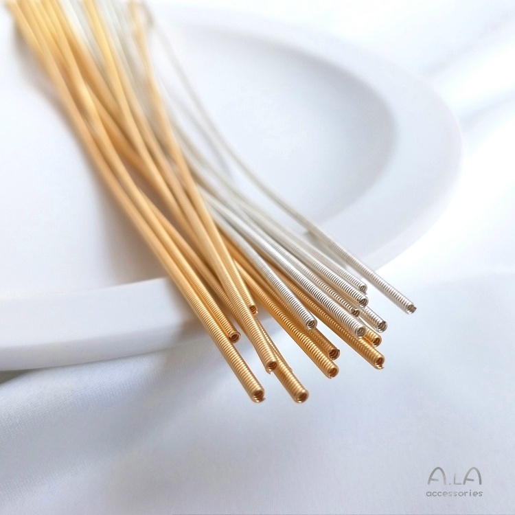 ALGD22-保色14K銅包真金純銀色軟彈簧套管diy繞線記憶鋼圈手鐲項圈護線管 | 蝦皮購物