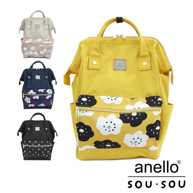 anello SOU．SOU聯名款 經典印花口金後背包 Regular size (SAT-S001) | 蝦皮購物