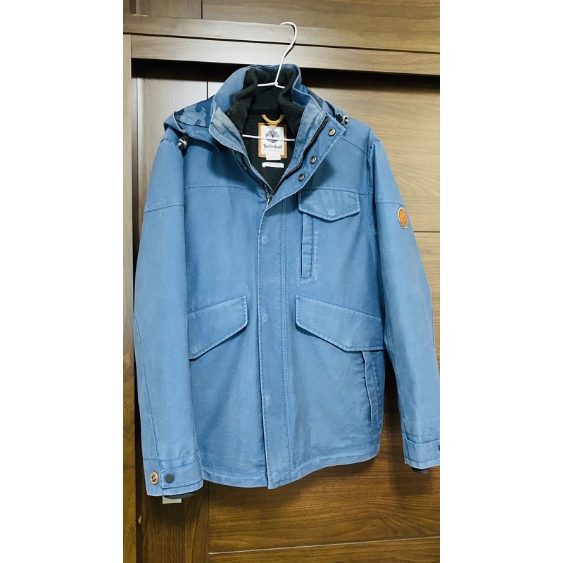 timberland layering system二手藍色卡其外套含內襯 | 蝦皮購物