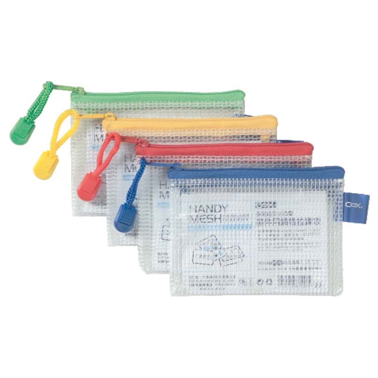 COX 三燕 證件/票據/B8/A6 網格橫式拉鏈袋 顏色隨機 12入/打 NO.545H、547H、548H、550H | 蝦皮購物