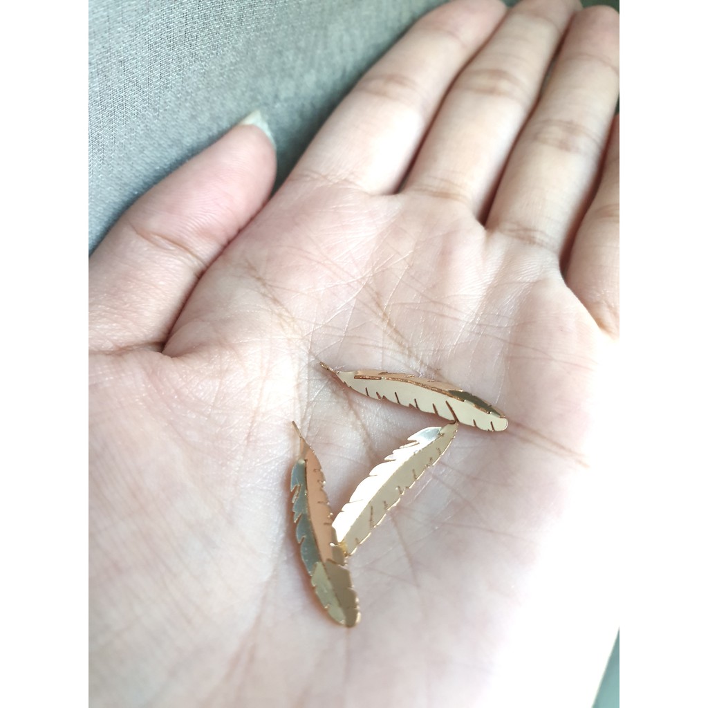 【Pure手作材料舖】美國14k包金 羽毛墜飾 (2.5*0.5cm) 掛飾 材料 注金 14kgf | 蝦皮購物