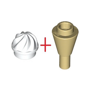 磚家 LEGO 樂高 白色 砂色 冰淇淋 Ice Cream 甜筒 + 冰淇淋 15470 11610 | 蝦皮購物