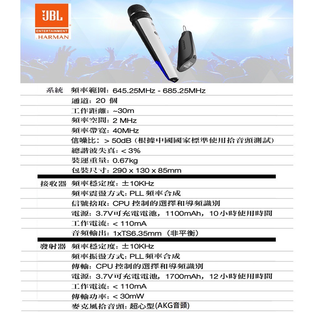 JBL Rock ONE 可攜式無線麥克風 充電式 附外出收納袋 台灣原廠公司貨 保固保修【補給站樂器】 | 蝦皮購物