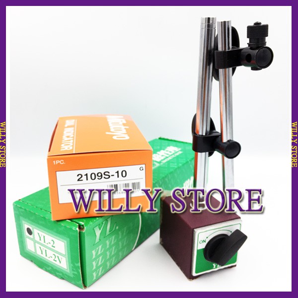 【WILLY STORE】千分錶+磁性座 三豐 Mitutoyo 2109A-10+YL-2標準磁性座,腳踏車輪圈校正用 | 蝦皮購物