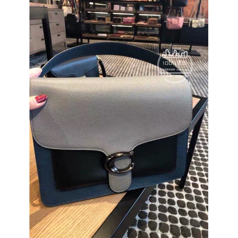 台灣有貨 全新真品 COACH 76106 灰藍拼色 TABBY 大款復古C字金屬 斜背兩用包 | 蝦皮購物
