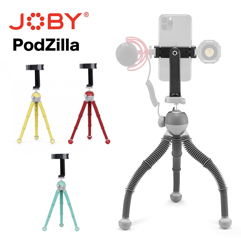 【eYe攝影】台灣公司貨 JOBY PodZilla Medium Tripod Kit 附手機夾 手機腳架 變型腳 | 蝦皮購物
