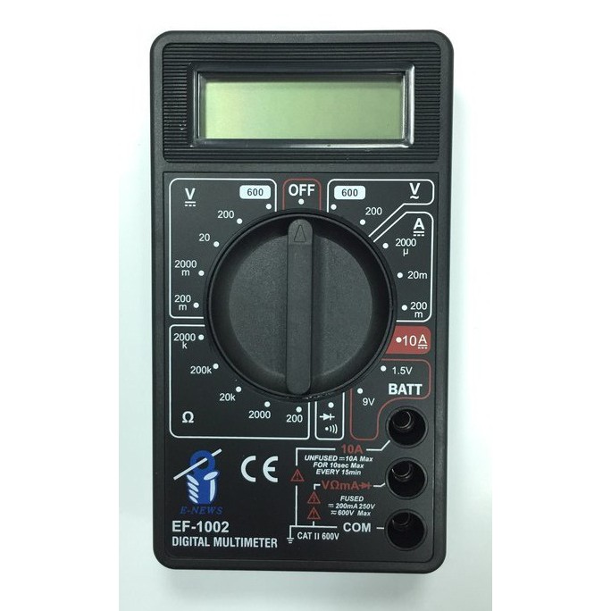 瘋狂買 台灣船井 FUNET E-NEWS EF-1002 數字三用電錶 9V電池 液晶螢幕 電池量顯示 過載保護 特價 | 蝦皮購物
