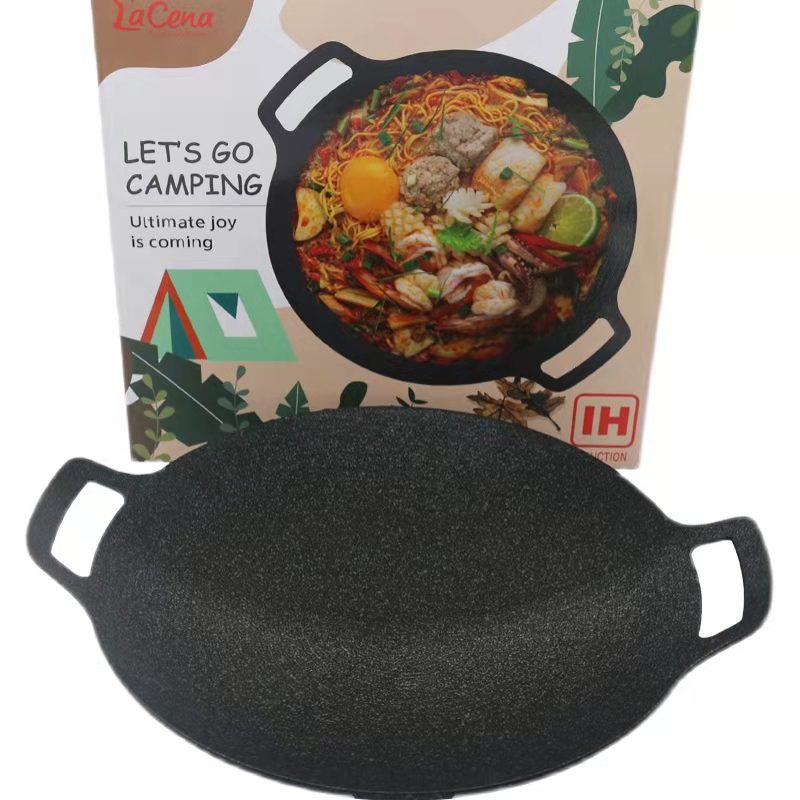 Lacena│韓國大理石重力鑄造深型平底鍋 34cm IH爐 電磁爐可用 露營必備 烤盤╴Le idea 樂德兒 | 蝦皮購物