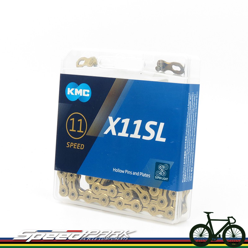 【速度公園】KMC X11SL 超輕中空裸空 11速 【鈦金色】 118目 新包裝 盒裝 公路車 登山車 | 蝦皮購物