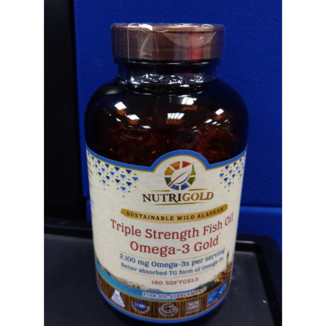 NutriGold 2100mg 頂級魚油 魚肝油 Omega-3 GOLD 180顆~IFOS認證五星級魚油 | 蝦皮購物
