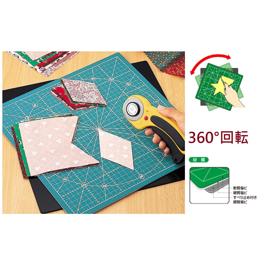 【含稅附發票】現貨/旋轉/切割墊/195B/割圓/裁布/223BNV/摺疊式/A3/裁布墊/日本/創意/文具/OLFA | 蝦皮購物