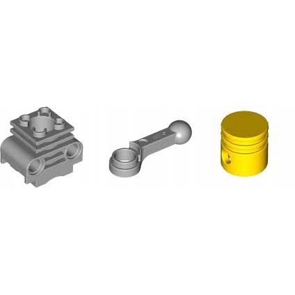 LEGO 樂高 淺灰色 Technic 2850 2851 2852 Engine 引擎汽缸 活塞 連桿 32061 | 蝦皮購物