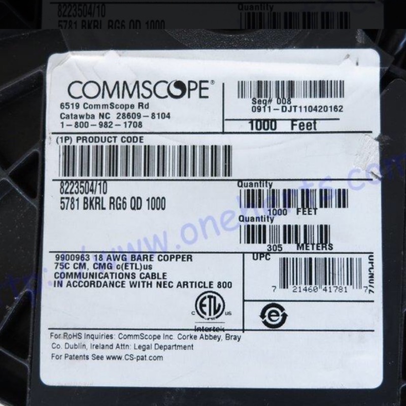 頂級電視線 美國正品CommScope 5781黑色純銅心RG6 同軸纜線 3Ghz 電視線 衛星電視 | 蝦皮購物