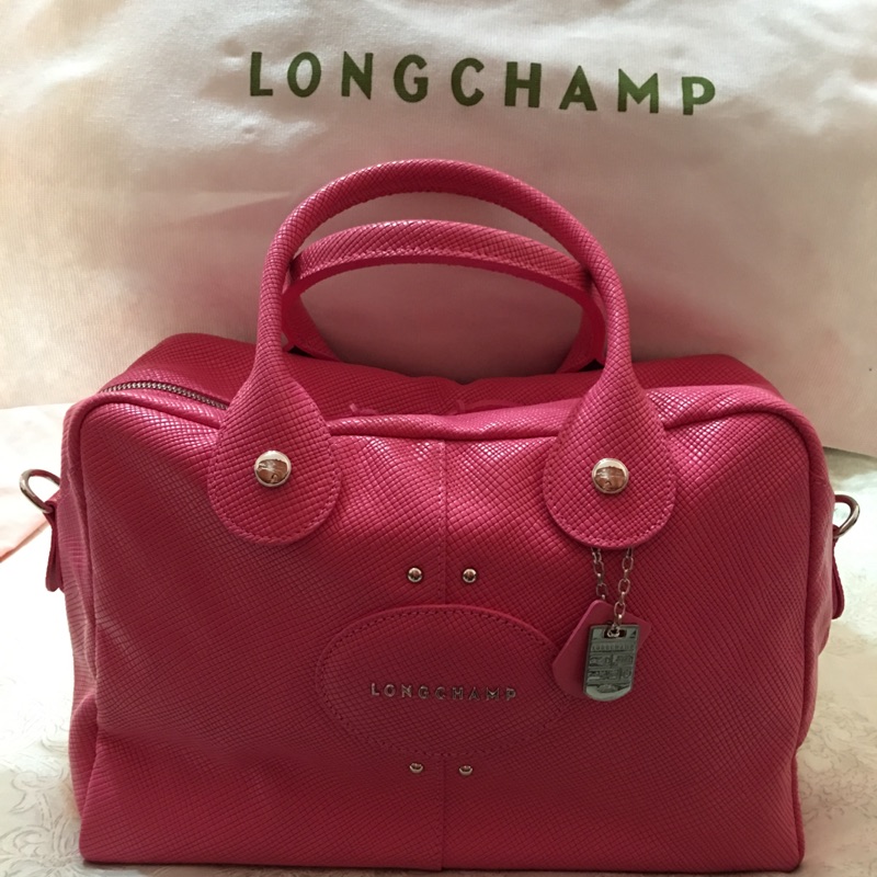 LONGCHAMP Quadri 系列手提肩背包/斜背包-大-桃紅 | 蝦皮購物
