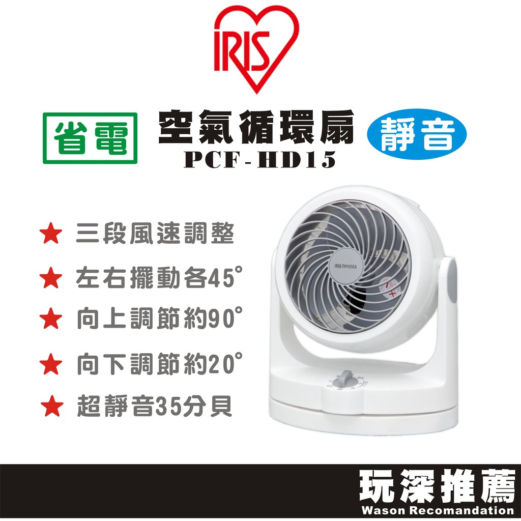 💫玩深免運💫 現貨 IRIS HD15W 靜音 空氣 循環扇 愛麗思 HD15 日本風扇 台灣 代理商 公司貨 | 蝦皮購物
