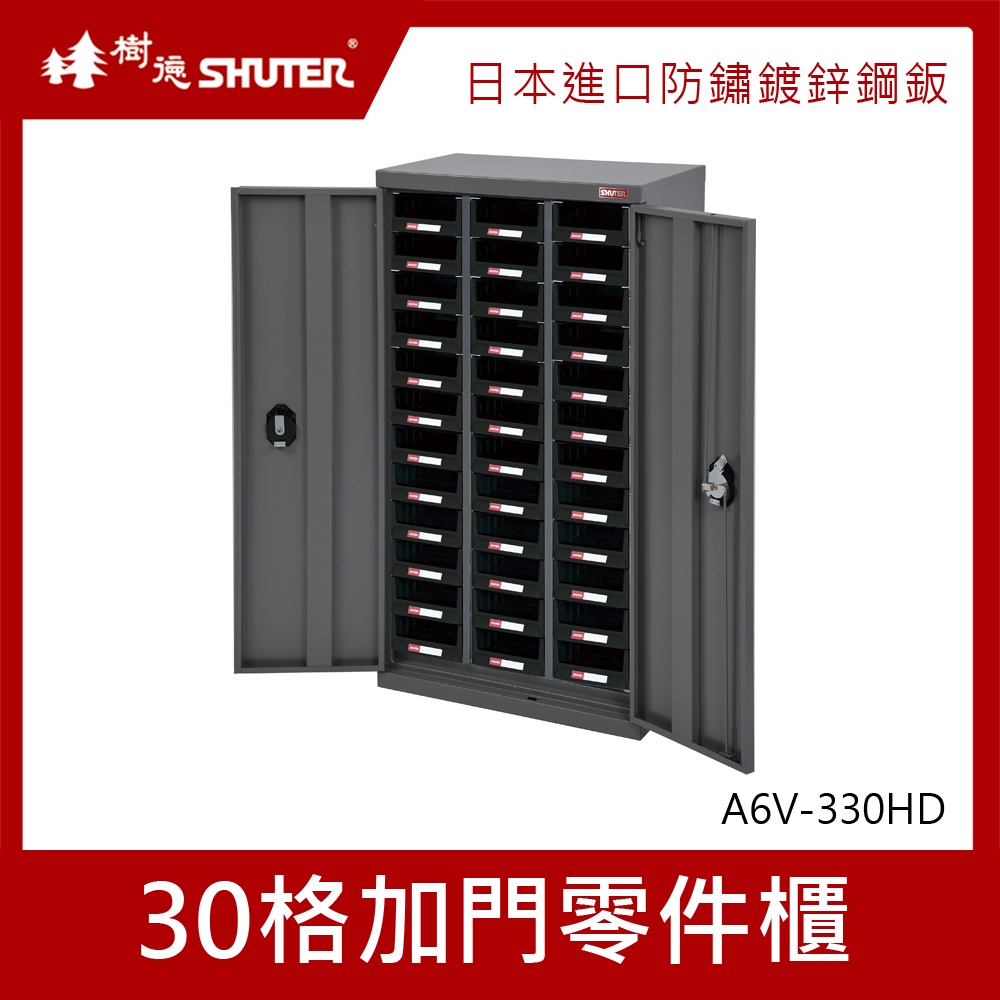 樹德SHUTER 零件櫃 30格 A6V-330HD 加門零件櫃 零件箱 零件收納櫃 抽屜分類整理櫃 置物箱 收納盒 | 蝦皮購物