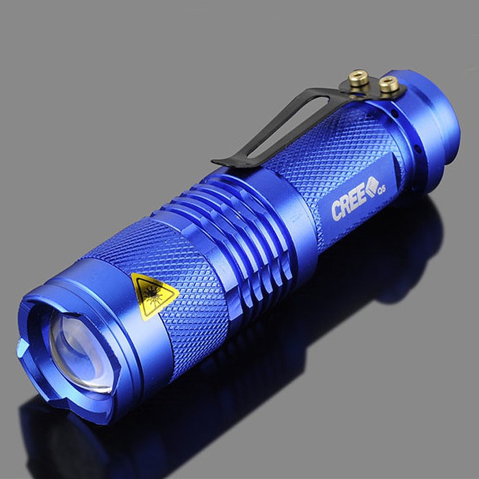 防水 7W CREE Q5 LED 300 Lm 可變焦聚焦手電筒手電筒燈 14500/AAA | 蝦皮購物