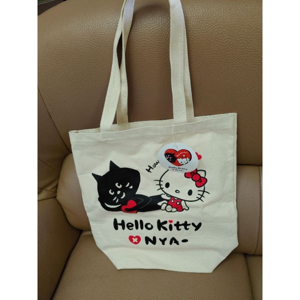 全新 Hello Kitty X NYA- Kitty貓 凱蒂貓 要背不背 肩背提袋 帆布袋 提袋 袋子 收納 | 蝦皮購物