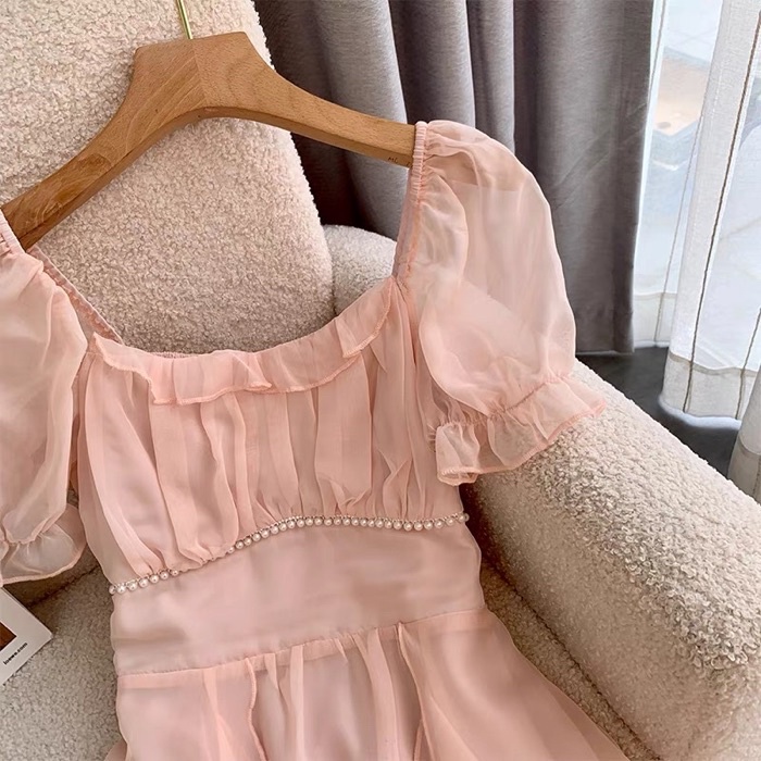 🎀Hanagirl 微醺甜茶 法式方領溫柔仙女風長洋裝 禮服 I014 | 蝦皮購物