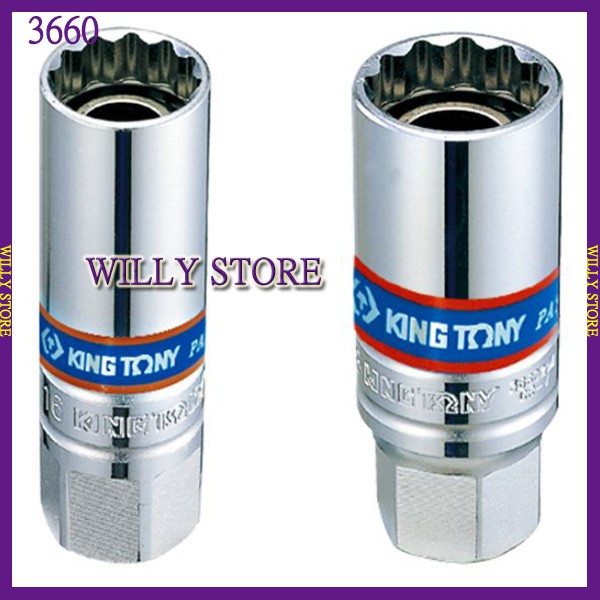 【WILLY STORE】KING TONY 366021M 三分 3/8" 12角火星塞套筒(附磁) | 蝦皮購物