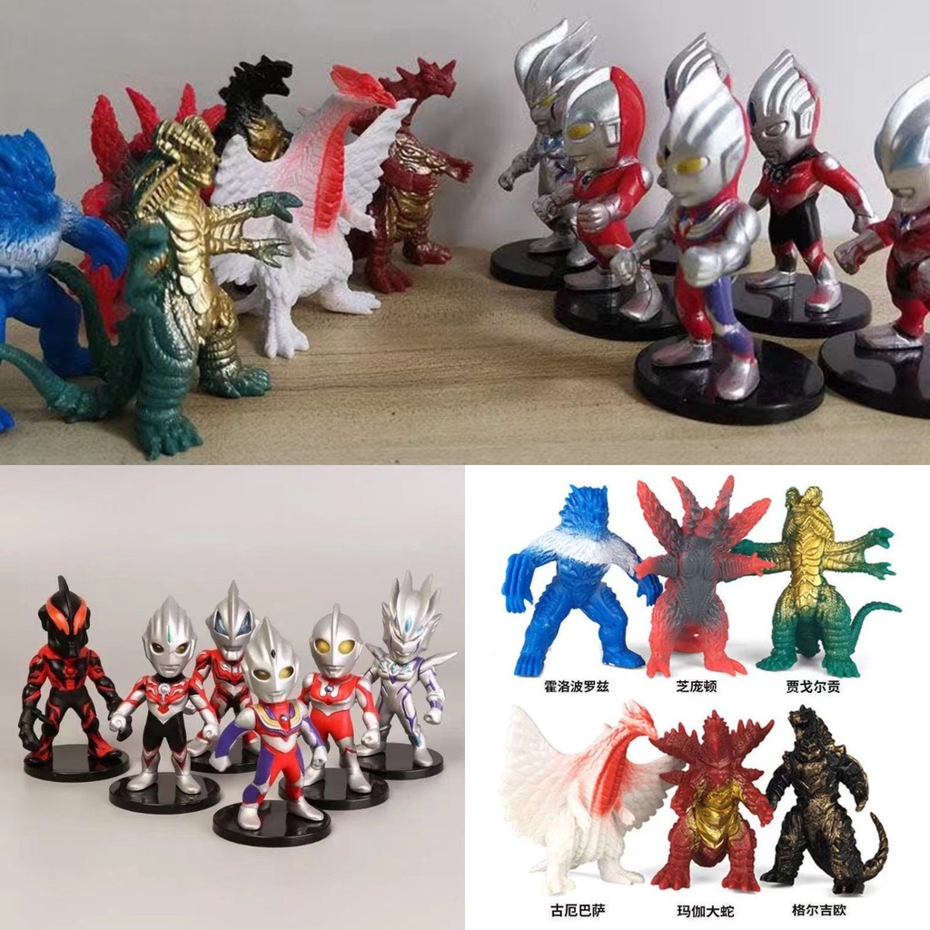 ️mini Monsters & Ultraman set ️ 6 合 1 套裝怪物玩具奧特曼迷你小型兒童卡通玩具奧特曼 | 蝦皮購物