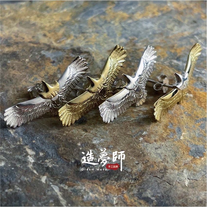 造夢師 手工訂製【Goro's高橋吾郎】【高端復刻】純銀小鷹耳釘飛鳥 925純銀 耳釘/耳環/耳勾/耳飾/耳針 | 蝦皮購物