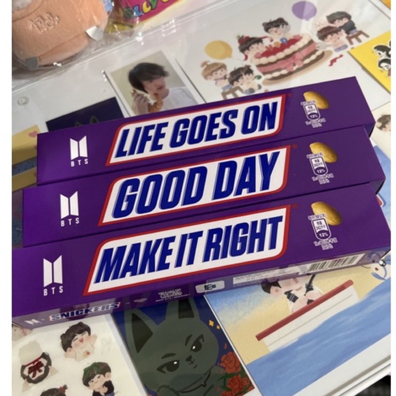 BTS snickers 現貨 巧克力 三條 | 蝦皮購物