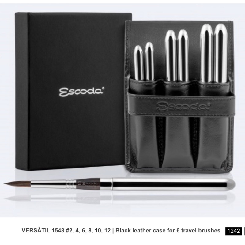 完售 Escoda VERSATIL 1242 西班牙筆皇 1548 系列 套筆 半貂毛水彩筆 銀桿旅行組 圓頭水彩筆 | 蝦皮購物