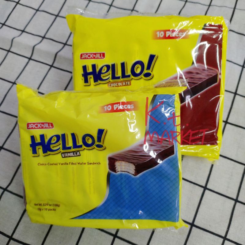 菲律賓 🇵🇭Hello chocolate wafer 巧克力 威化餅 餅乾 150g（10小包*15克） | 蝦皮購物