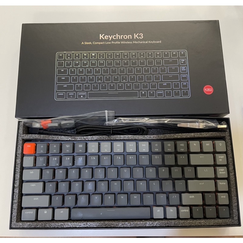 台灣現貨 Keychron K3v2 75% 84鍵青軸 RGB背光 熱拔插 鋁合金機身 | 蝦皮購物