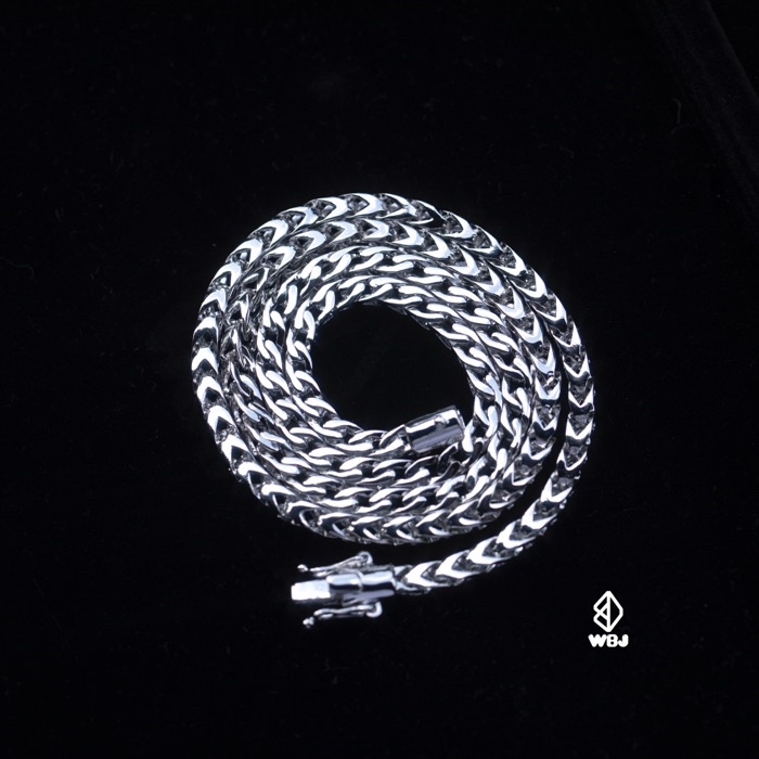WBJ 5mm純銀法國鍊(素銀/雙面鑲嵌兩款) 純銀項鍊 | 蝦皮購物