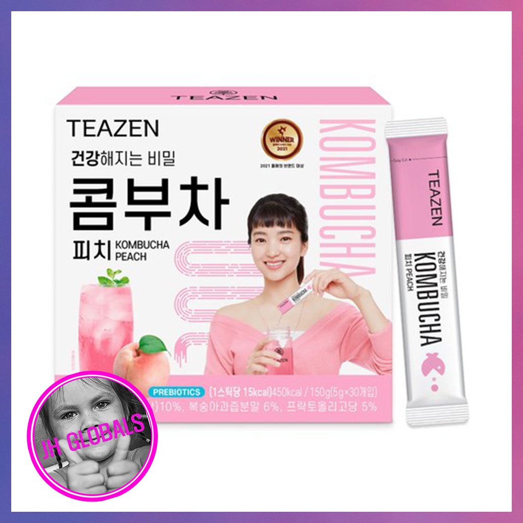 韓國 TEAZEN KOMBUCHA 康普茶 桃味 1盒 5g x 30包 BTS同款康普 | 蝦皮購物