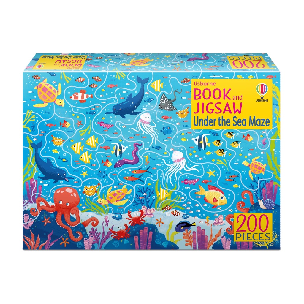 【Usborne】 海底世界 200片拼圖 Book and Jigsaw Under the Sea Maze | 蝦皮購物