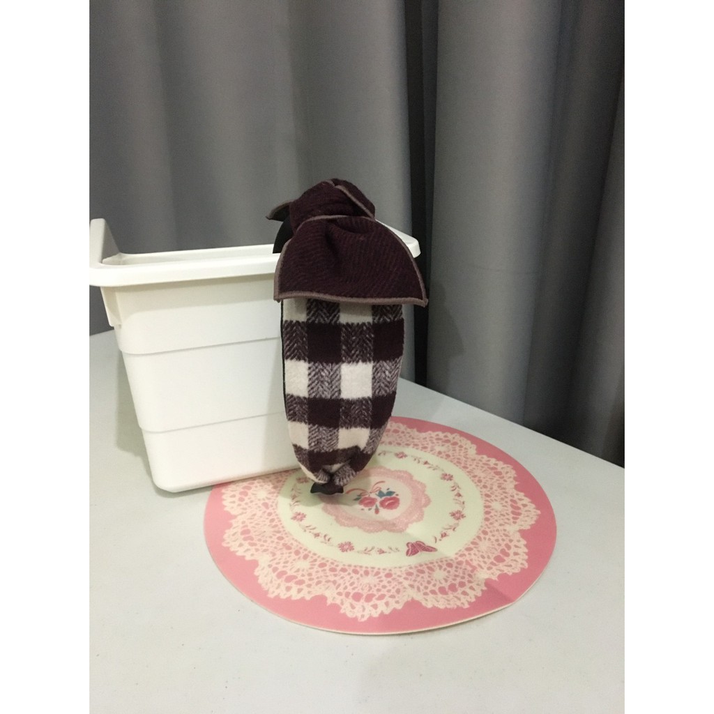 MIMIMAMA NIUNIU 妞妞 ciao lady髮箍 設計款 自訂款 蝴蝶結 熊妮 老菜 格紋 深紅 白 | 蝦皮購物