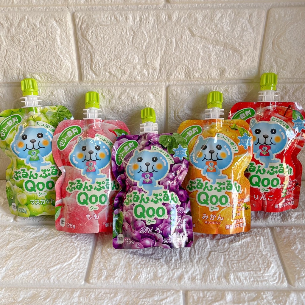 【賽凡絲】日本進口食品-Qoo果汁凍飲 原汁含有率40% 紅葡萄/青葡萄/蘋果/柑橘/白桃 125g | 蝦皮購物