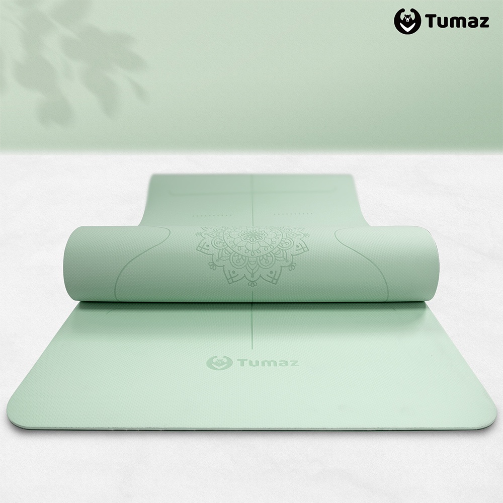 Tumaz月熊/TPE正位線瑜珈墊+弧形滾筒 | 組合優惠 | 6mm回彈止滑佳 | 特殊弧形按摩滾背 免運台灣現貨 | 蝦皮購物
