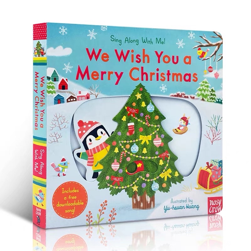 送音視頻「We wish you a merry Christmas」Sing along兒童英文啟蒙厚紙板機關互動繪本 | 蝦皮購物