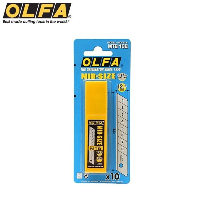 景鴻五金 公司貨 日本 OLFA 折斷式刀片 MTB-10B 中型替刃 12.5mm 刀片CS-5 兩用刀刀片 含稅價 | 蝦皮購物